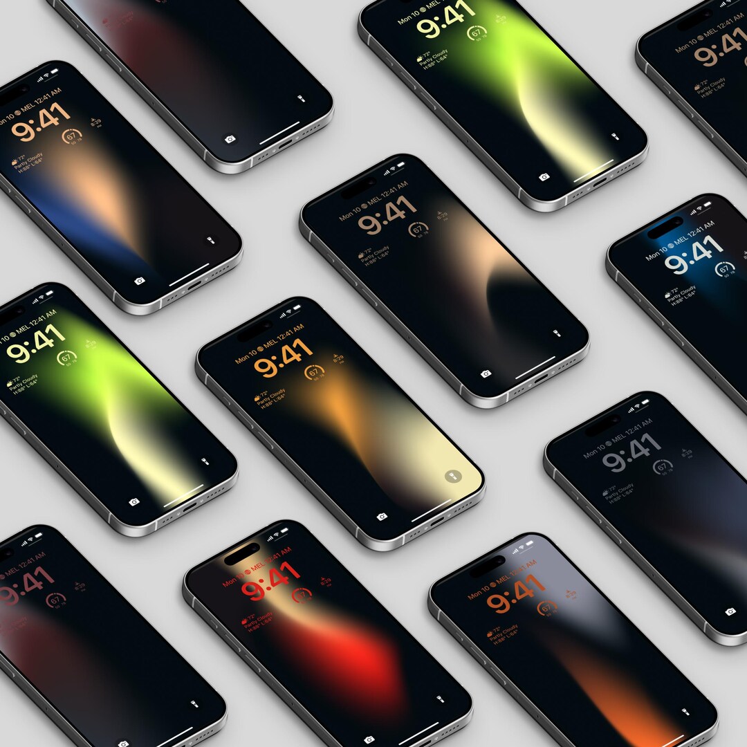 Abstract Gradient iPhone Wallpaper Set – 9 Dark Flow Aesthetic Minimal ...