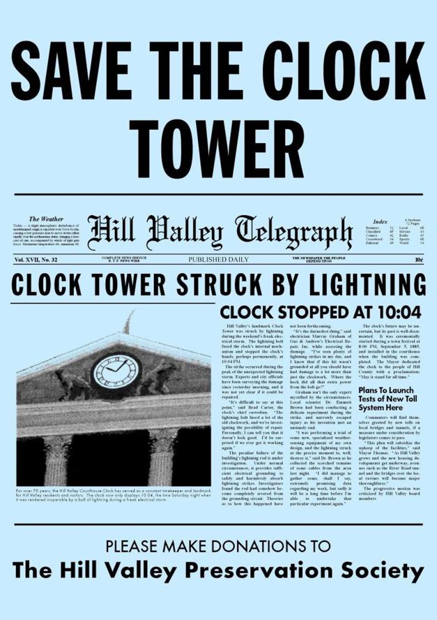 Back to the Future Replica Save the Clock Tower Flyer Prop - Etsy