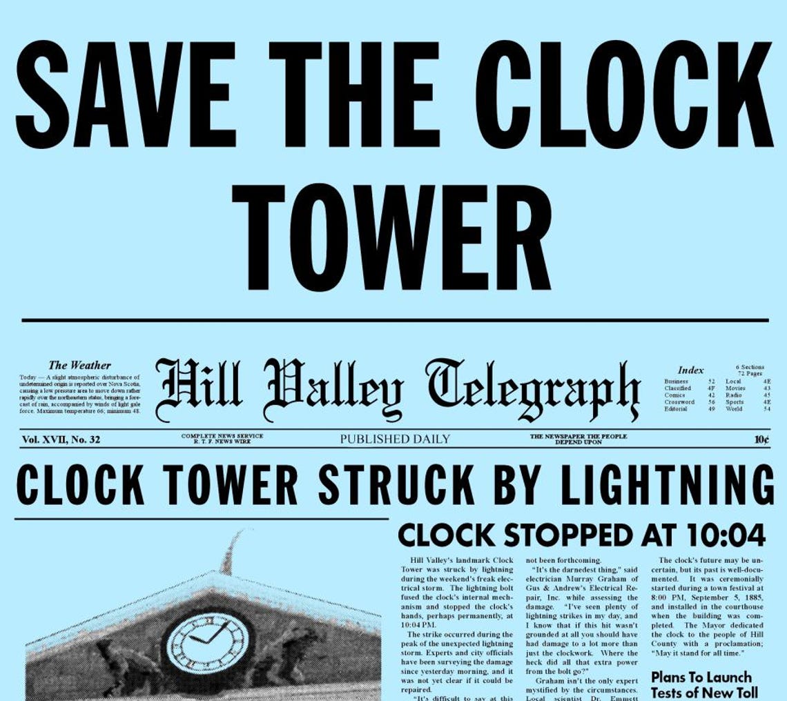 Back to the Future Replica Save the Clock Tower Flyer Prop - Etsy