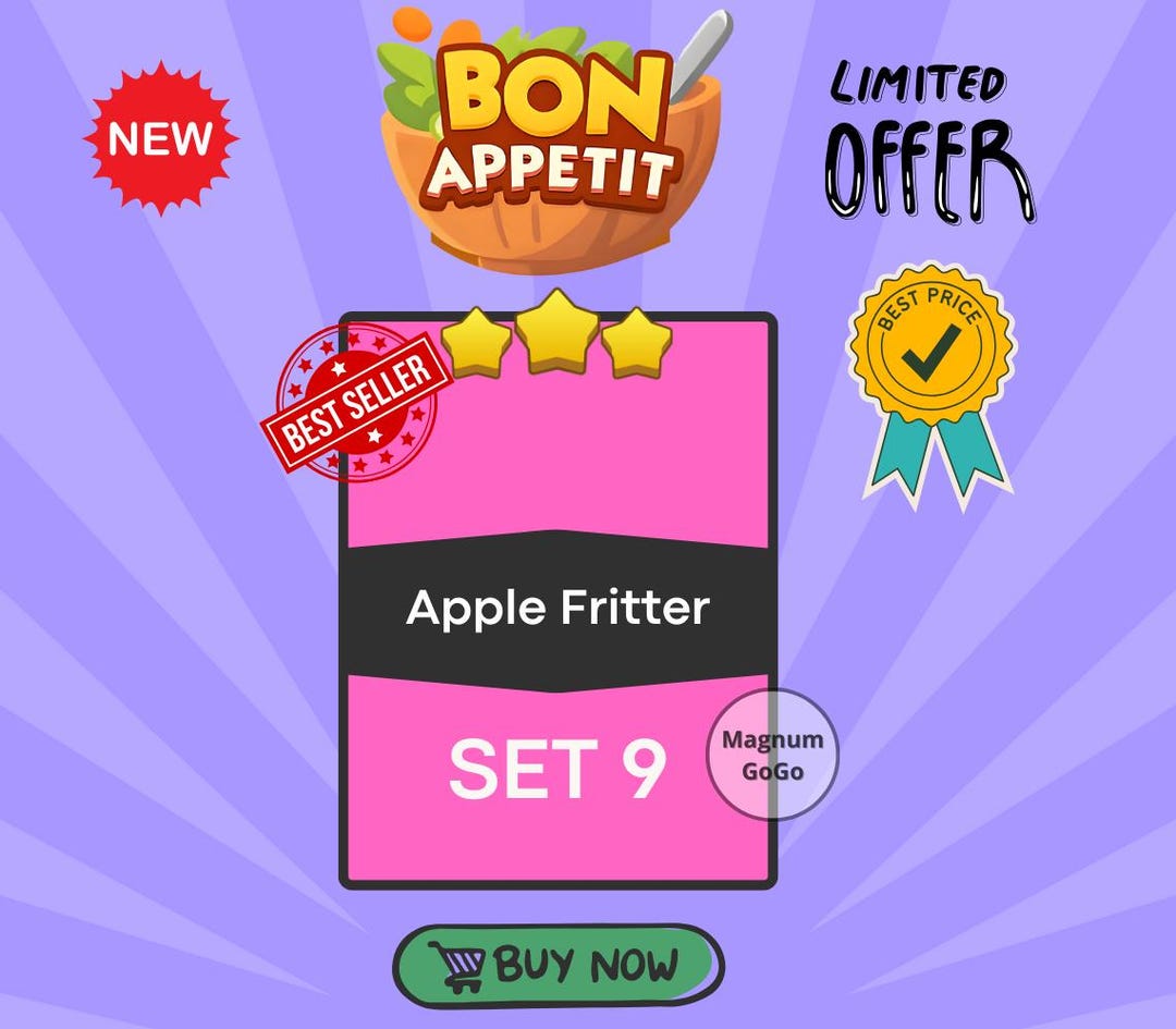 Monopoly Go Apple Fritter Stickers: 3 Stars Set 9 - Etsy