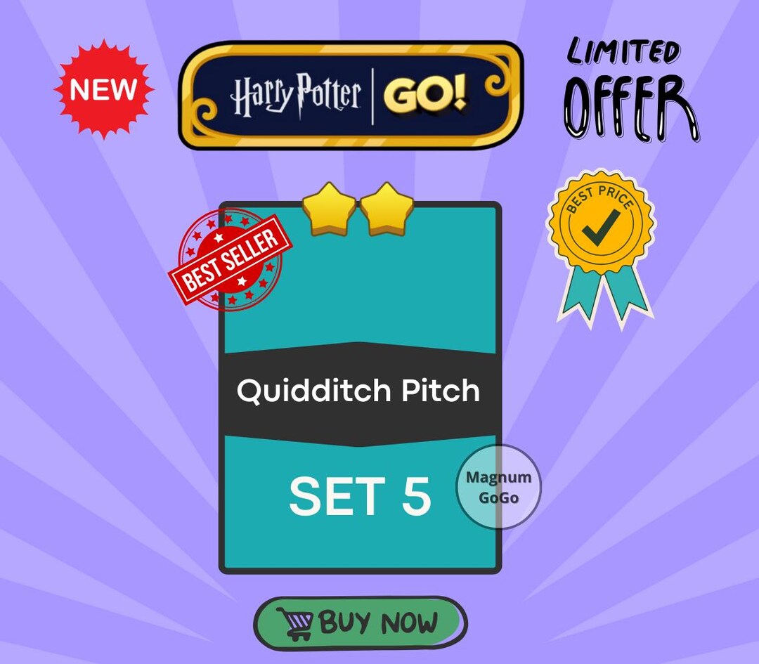 Monopoly Go Quidditch Pitch Stickers: 2 Star Set 5 | Harry Potter Album ...