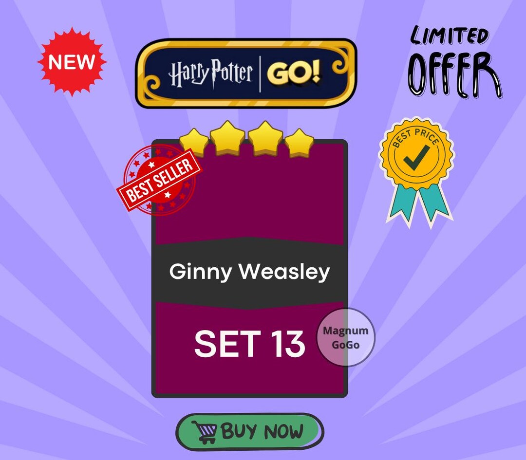 Monopoly Go Ginny Weasley Stickers: 4 Star Set 13 | Harry Potter Album ...