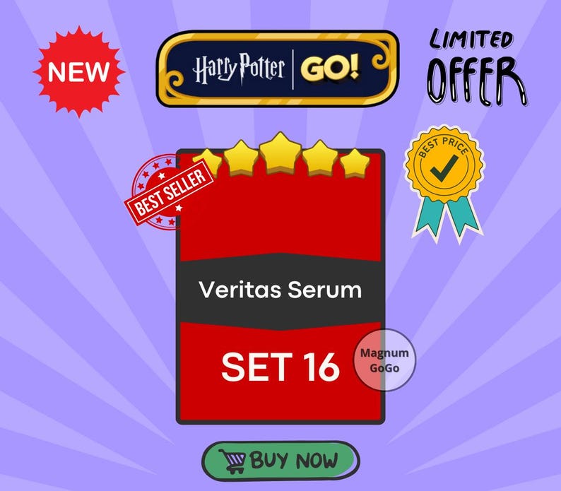 Monopoly Go Veritas Serum Stickers: 5 Stars Set 16 | Harry Potter Album ...