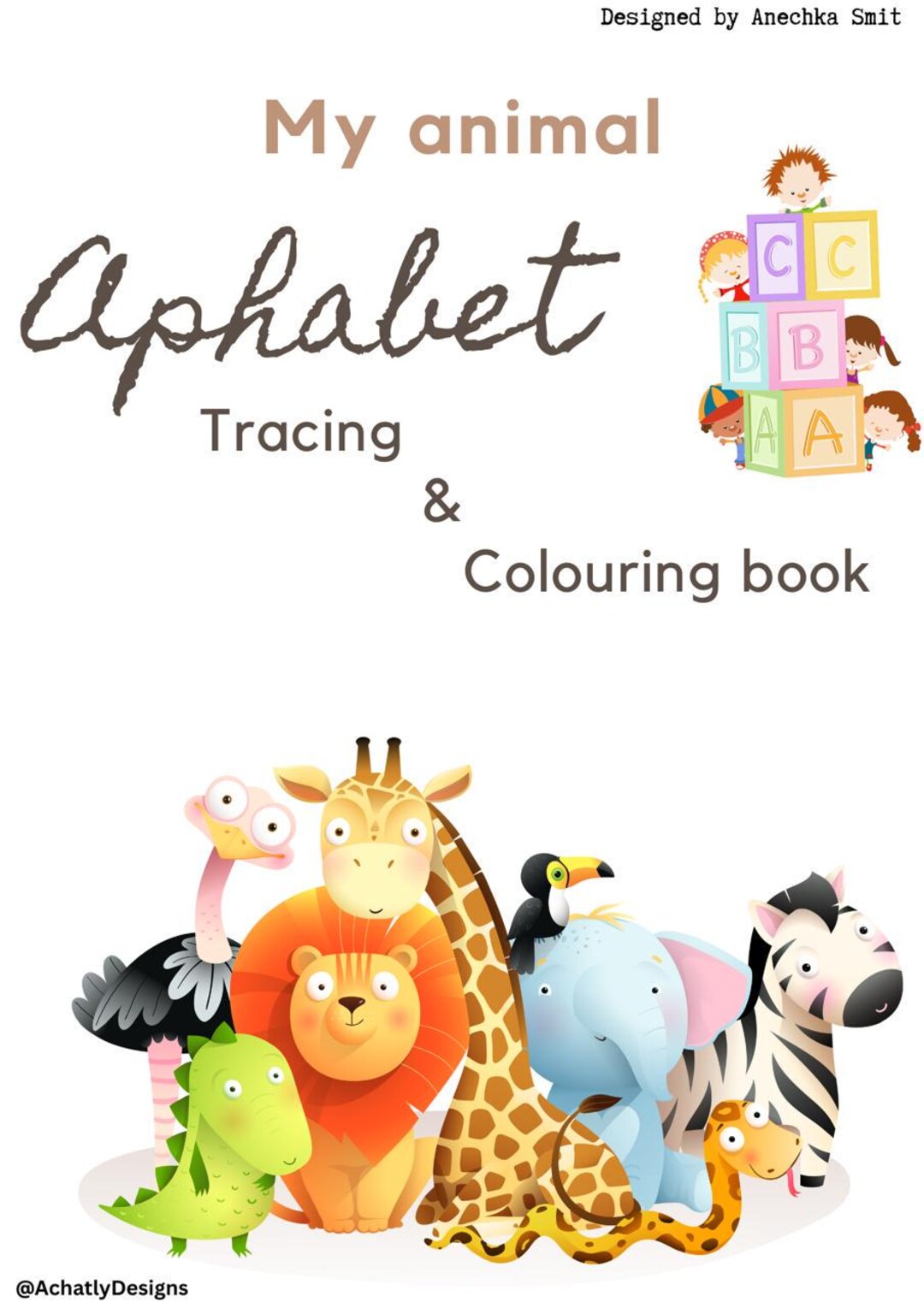 Animal Alphabet Tracing and Colouring Book - Etsy
