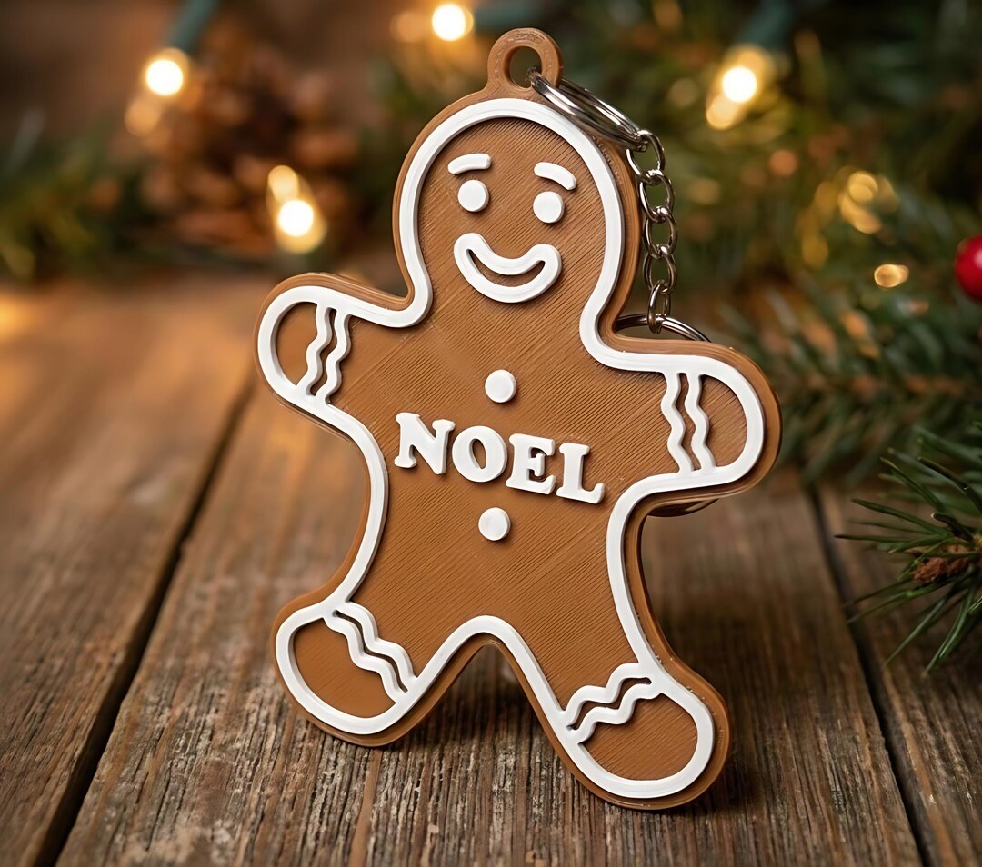 Personalized Gingerbread Man Keychain STL File | Custom Name (digital ...