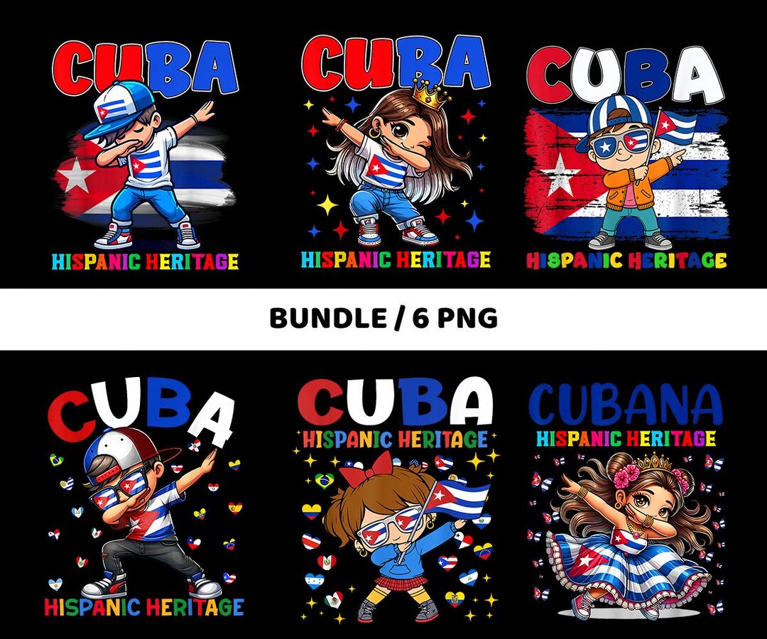 Cuba Hispanic Heritage Month PNG Bundle, Hispanic Heritage PNG Bundle ...
