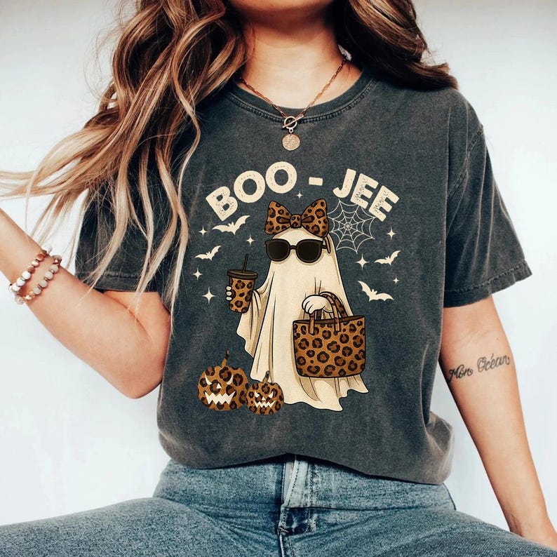 Boo Jee Leopard Print Ghost Bundle PNG, Halloween Coffee Ghost Png Design, Boujee Ghost PNG ...