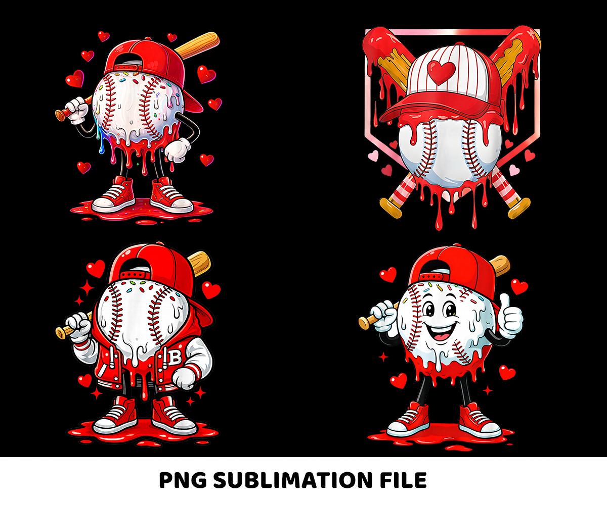 Baseball Drip Valentines PNG, Cool Sports Design for Boys & Men ...