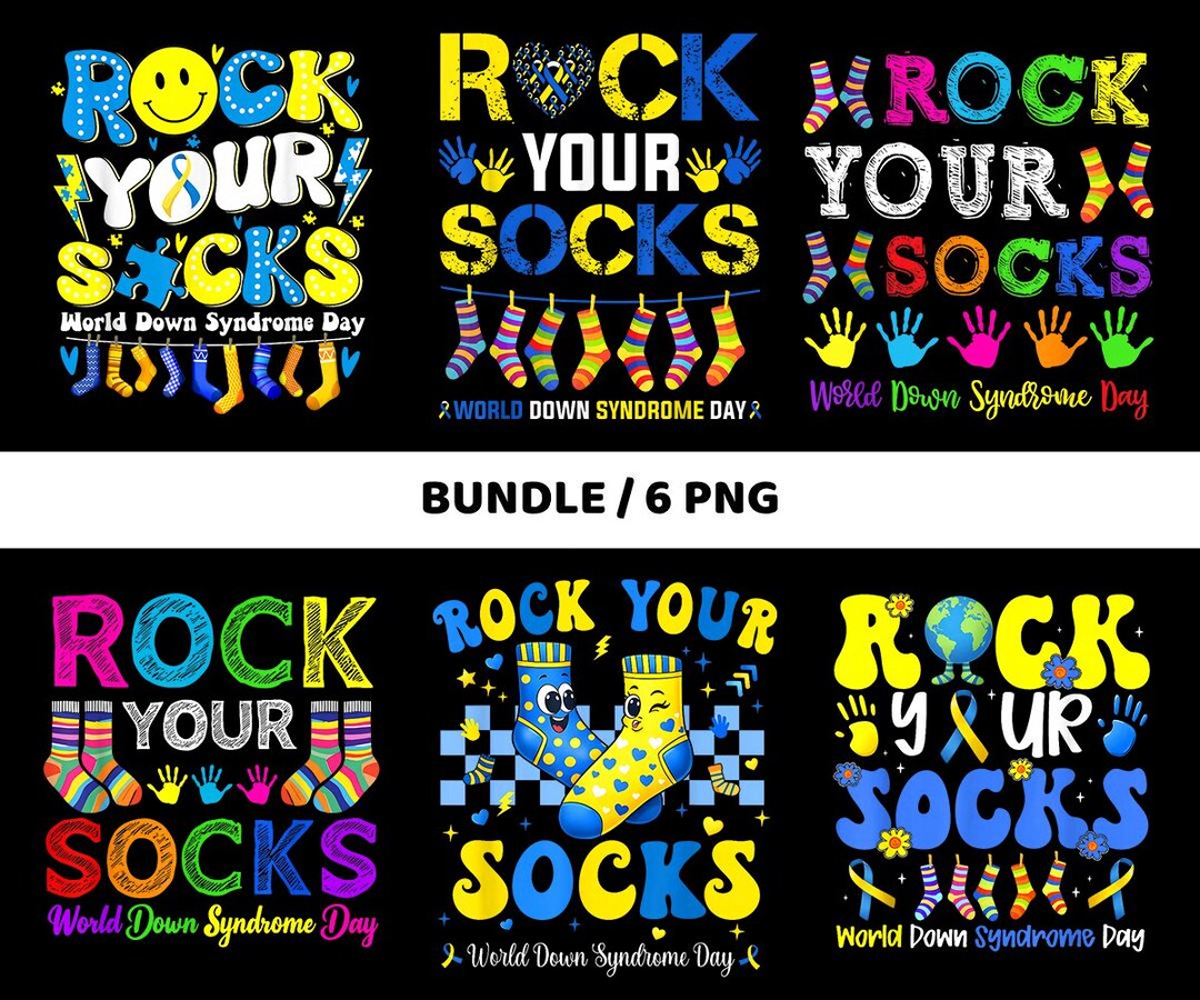 Down Syndrome Awareness Bundle PNG, Rock Your Socks Design, World Down ...