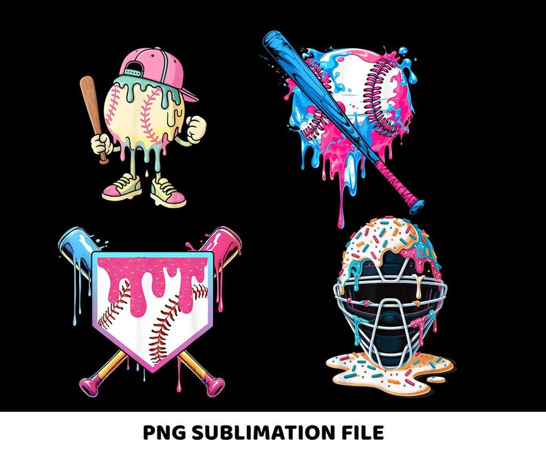 Baseball Drip Bundle PNG, Cool Sports Design for Boys & Men Baseball ...