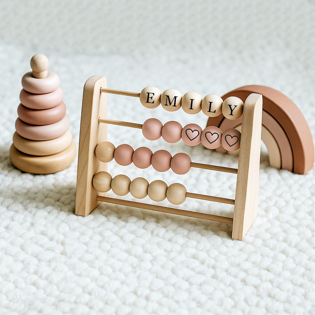 Personalized Wooden Name Abacus: Montessori Baby Toy, Nursery Decor - Etsy