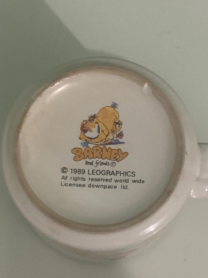 Vintage 1989 Barney and Friends Mug - Etsy