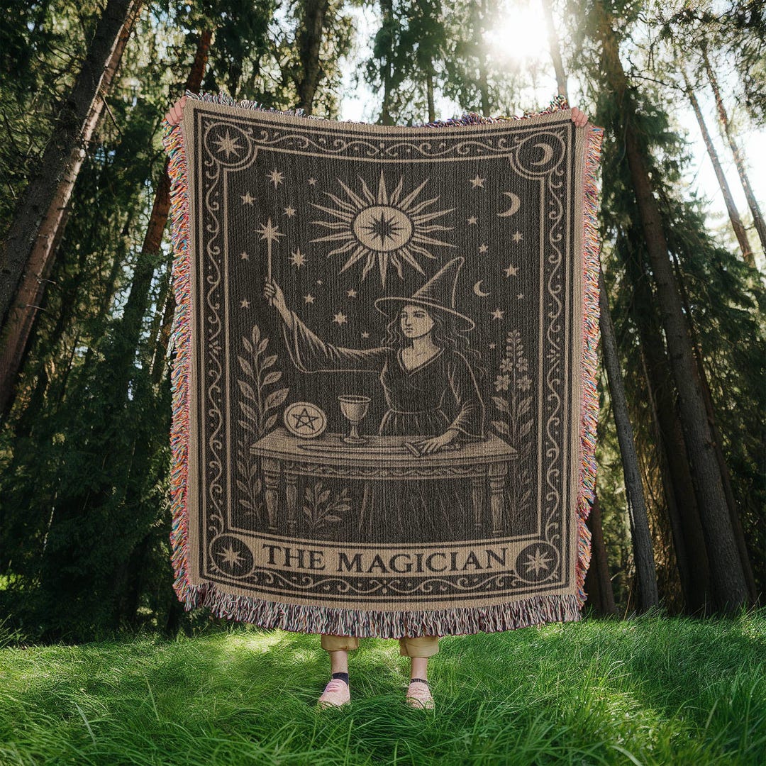The Magician Tarot Card Woven Tapestry - Witchy Design Woven Blanket - Etsy