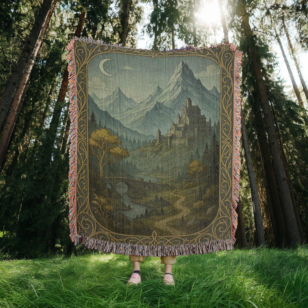 Fantasy Landscape Tapestry | Elder Scrolls Inspired Wall Art | Elven ...