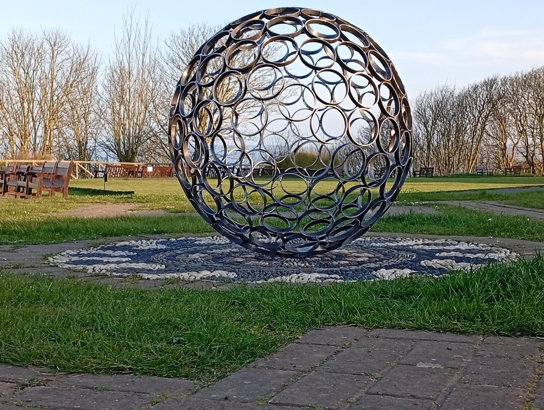 Large 82cm Metal Garden Sphere Sculpture, Hand Made Welded Steel Ball ...