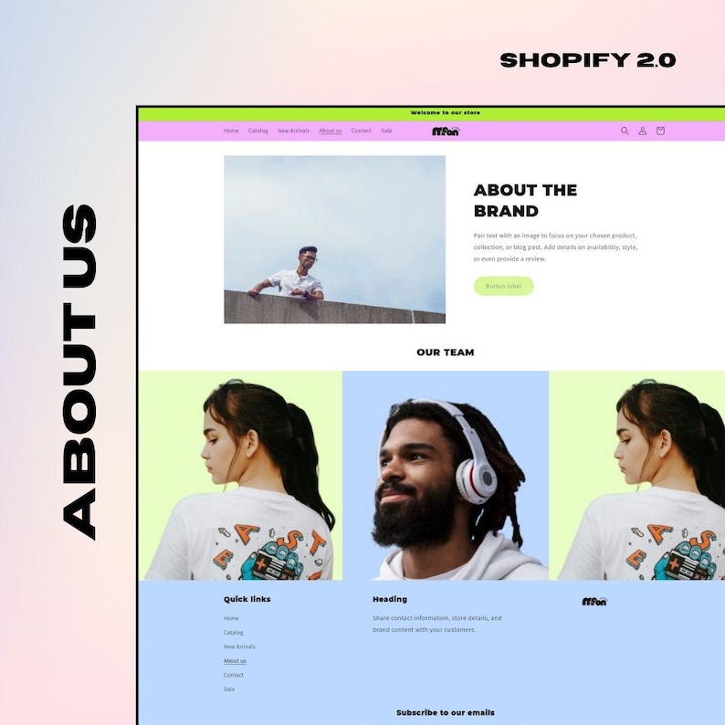 Shopify Theme for Print on Demand Store Design POD Shop Shopify Website ...
