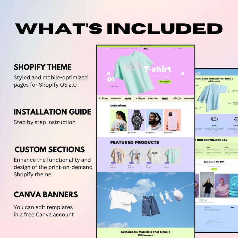 Shopify Theme for Print on Demand Store Design POD Shop Shopify Website ...