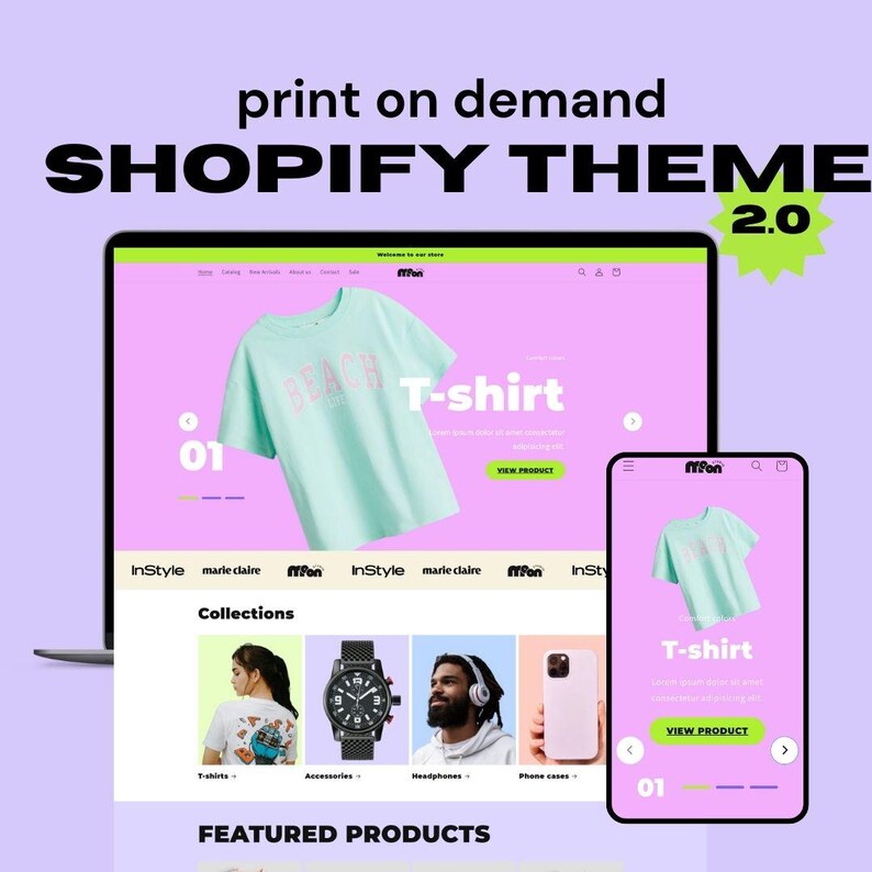 Shopify Theme for Print on Demand Store Design POD Shop Shopify Website ...