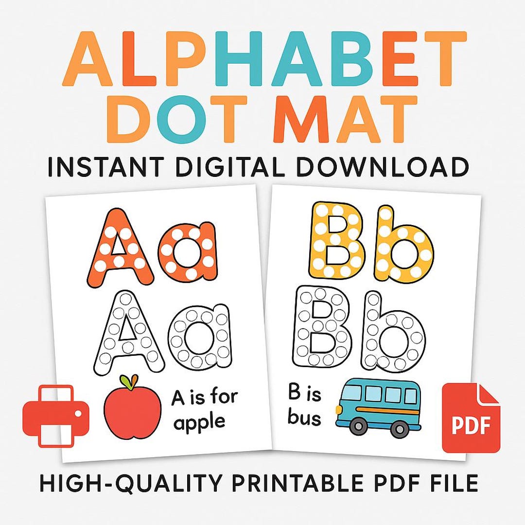 Alphabet Dot Worksheets for Kids | Printable ABC Dot Mats | Alphabet ...