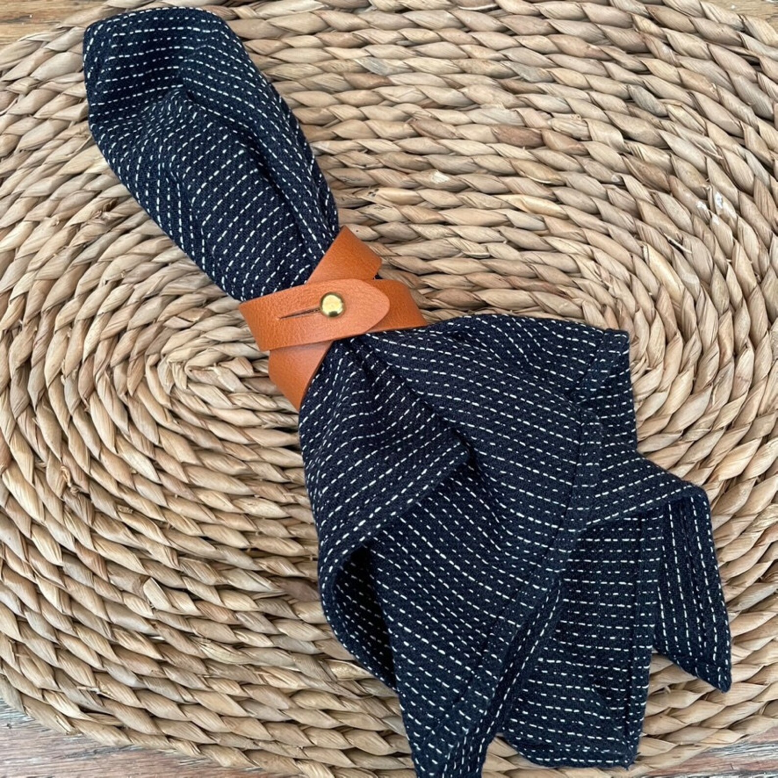 Whiskey Leather Napkin Rings, Tan Double Wrap Napkin Rings, Classic ...