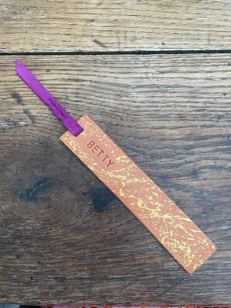Personalised Leather Bookmark, Gift for Book Lover, Leather Bookmark ...