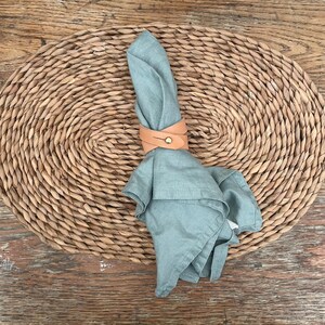Whiskey Leather Napkin Rings, Tan Double Wrap Napkin Rings, Classic ...