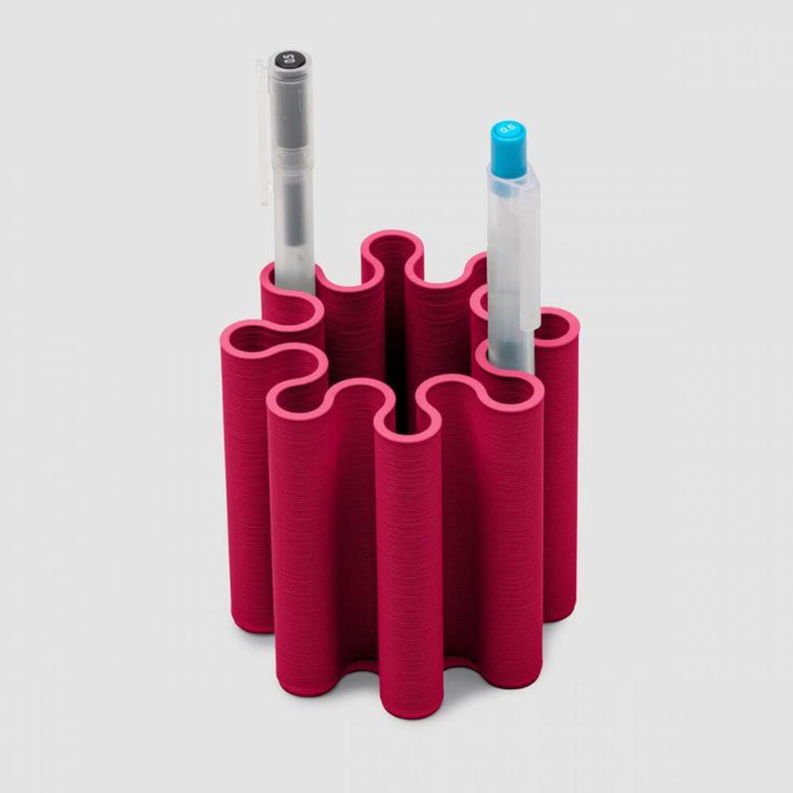 Modern Wavy Pen Holder – Colorful Desk Organizer | Aesthetic Pencil Pot ...