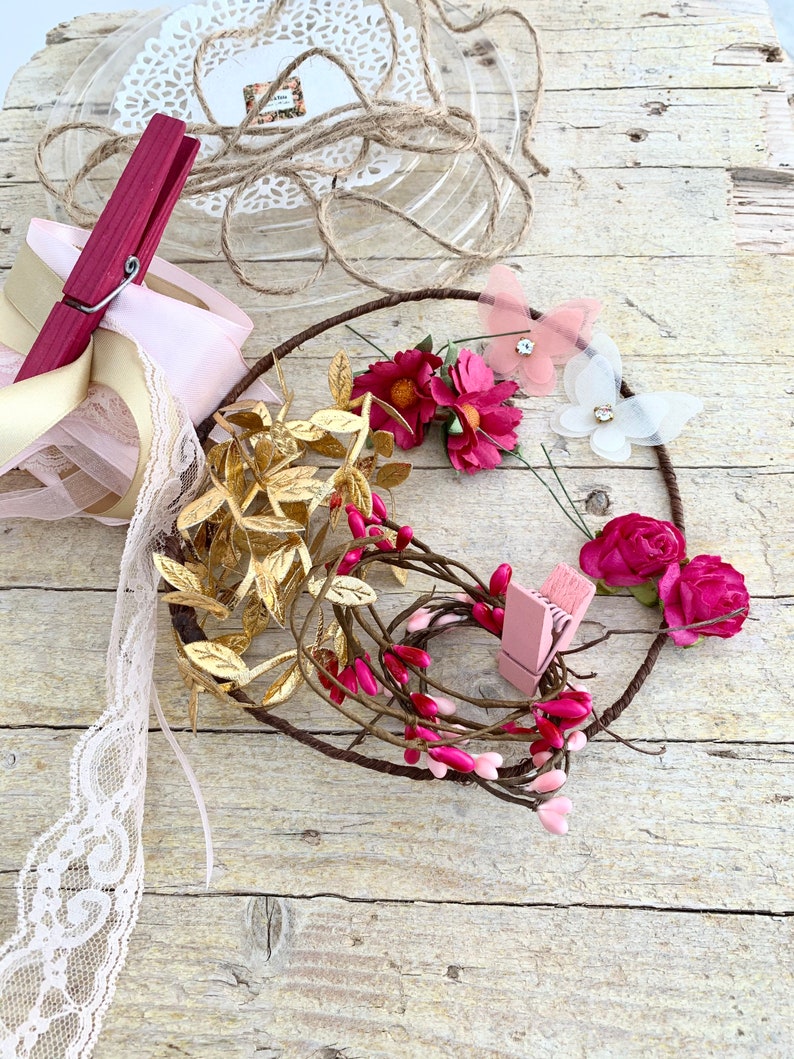 DIY Flower Crown ΚΙΤ, Flower Girl Kit, Fairy Crown Kit, Boho Crown ...
