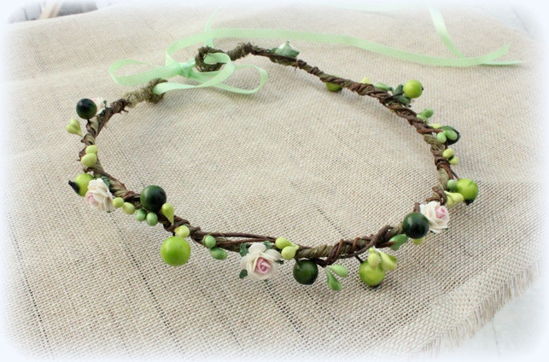 ELF CROWN Rustic Flower Hair Wreath Hippie Headband. Flower - Etsy