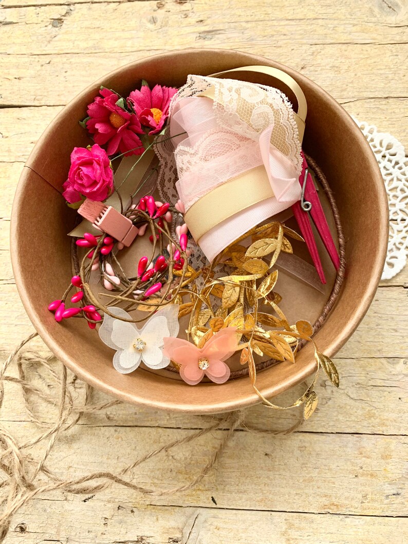 DIY Flower Crown ΚΙΤ, Flower Girl Kit, Fairy Crown Kit, Boho Crown ...