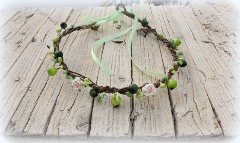 ELF CROWN Rustic Flower Hair Wreath Hippie Headband. Flower - Etsy