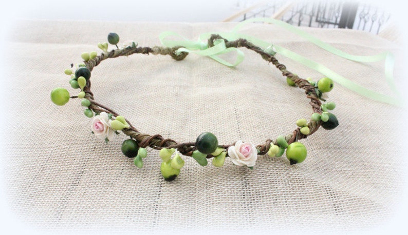 ELF CROWN Rustic Flower Hair Wreath Hippie Headband. Flower - Etsy