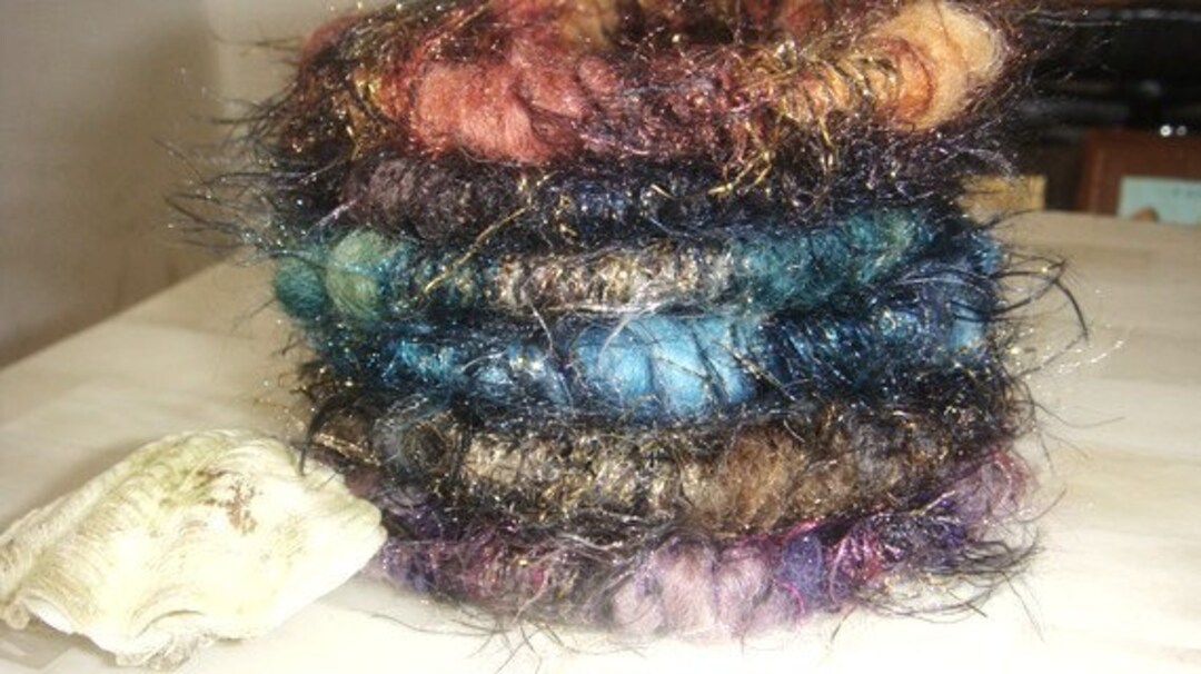 HOOPS Wool Wrapped Wreath Hoops Colorful Bangles Hippie - Etsy