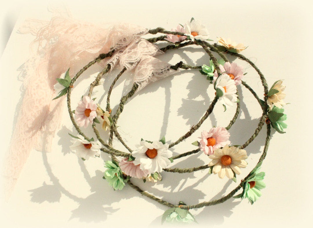 DAISIES WREATH - DAISY Country Bride Head Wreath Flower Crown Wedding ...
