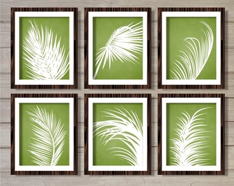 Palm Leaves Color Block Set of 4 8x10 Tree Botanical | Etsy