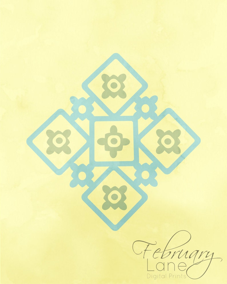 Tribal Art Print Set of 6 Turquoise 8x10 Instant Download | Etsy