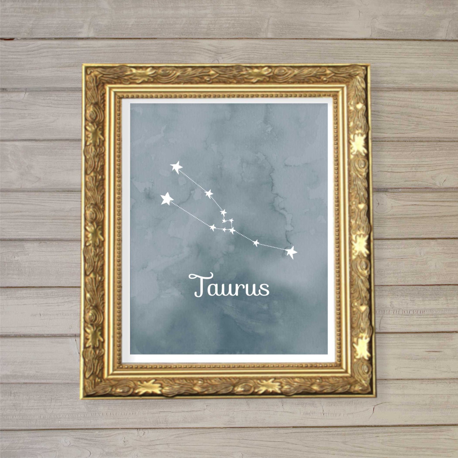Taurus Zodiac Constellation Wall Art Printable 8x10 Instant - Etsy