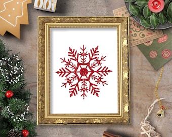 Christmas Tree Red Glitter Wall Art Printable- 8x10 - Instant Download ...