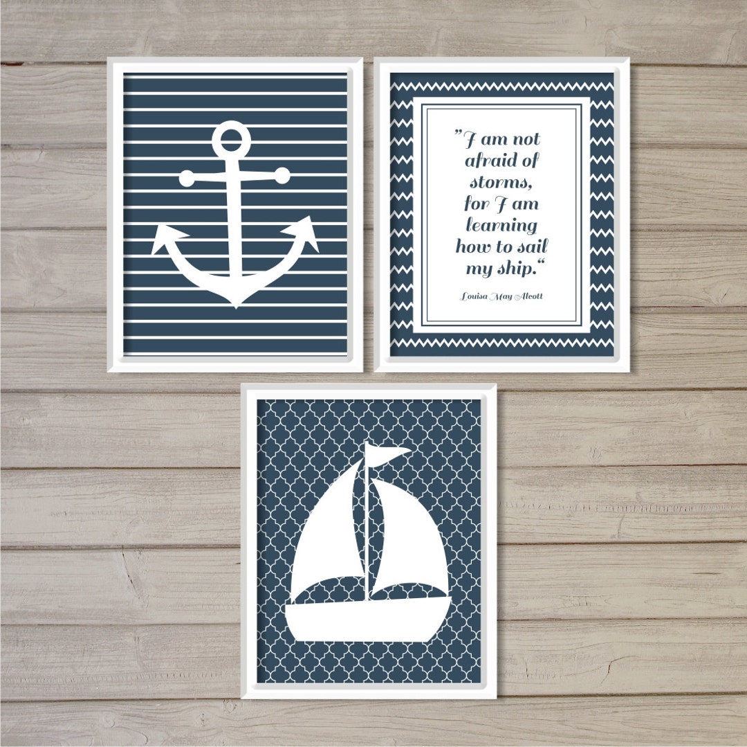 Nautical Nursery Quote Printable - Set of 3 - 8x10 - Instant Download ...
