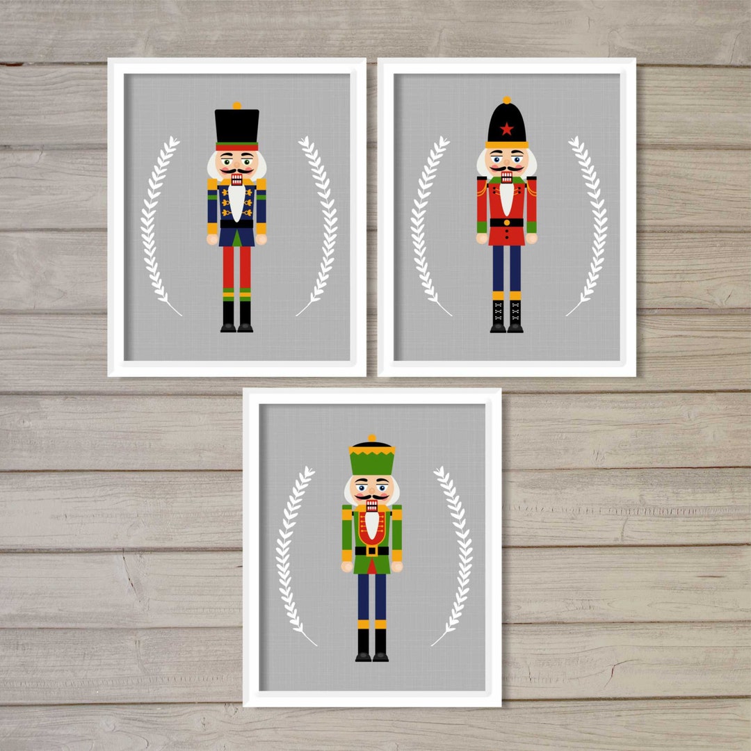 The Nutcracker Soldier Set of 3 Wall Art Printable- 8x10 - Instant ...