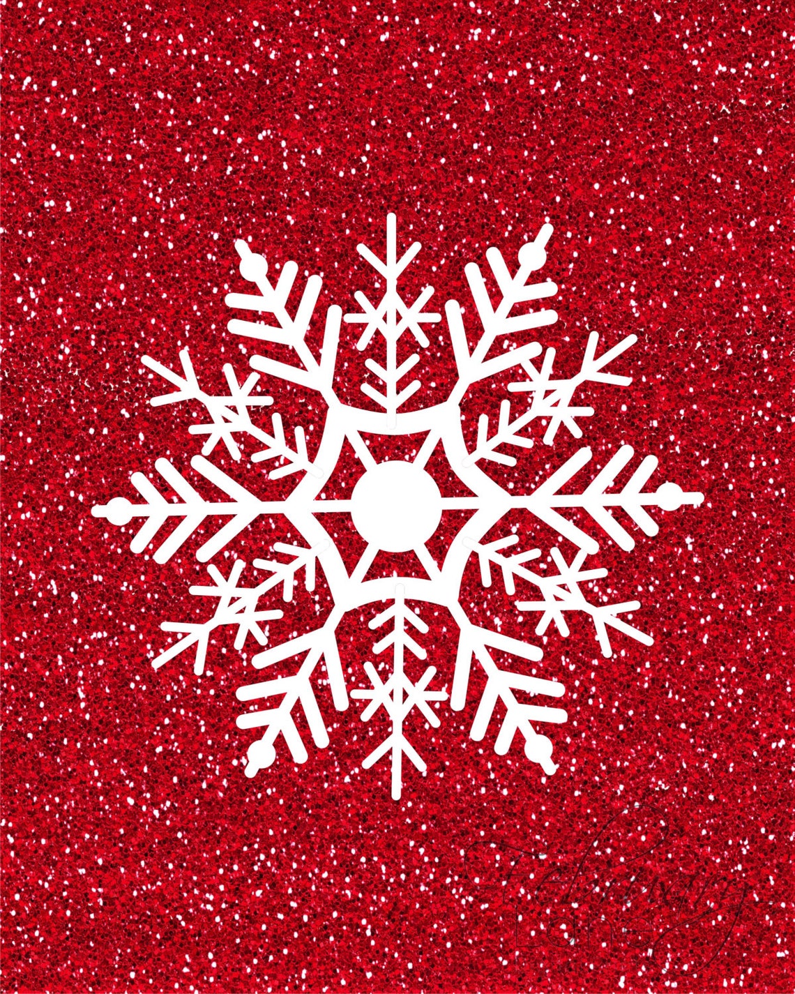Snowflake Red Glitter Wall Art Printable 8x10 Instant Download, Holiday ...