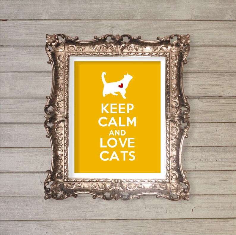 Keep Calm and Love Cats - 8x10- Instant Download - Digital Printable ...