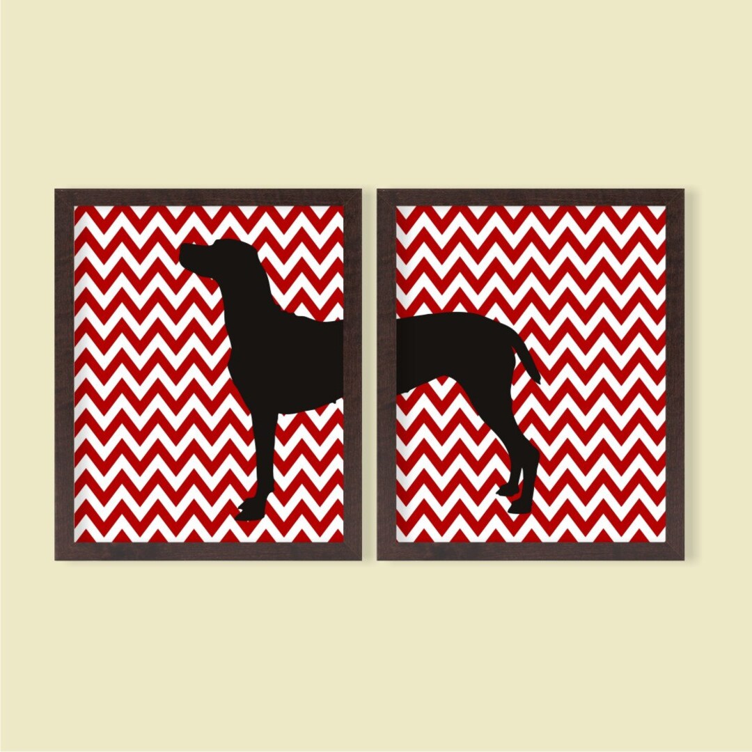 Great Dane Poster (set of 2) Red Chevron- 8x10 - Instant Download ...