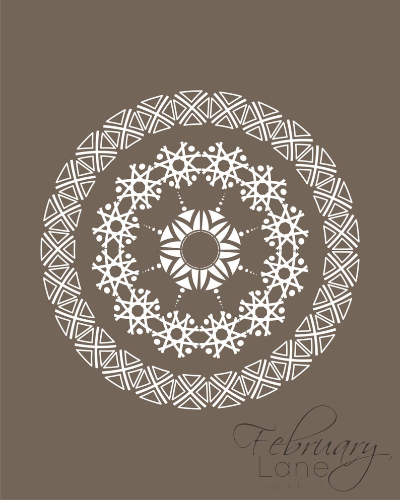 Geometric Circle Mandala Medallion Pattern Printable Wall Art - Etsy