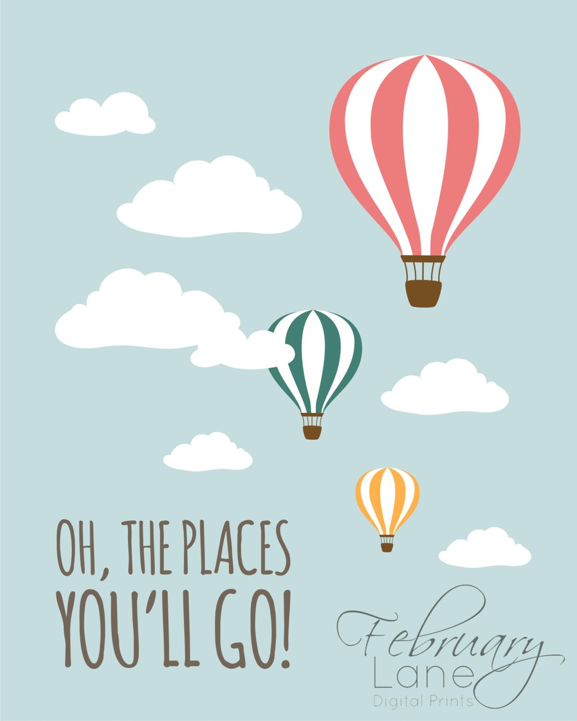 Nursery Wall Art Printable Oh the Places You'll Go | Etsy