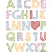 Alphabets Abcs I Heart U Nursery Wall Art Printable - Multi Color ...