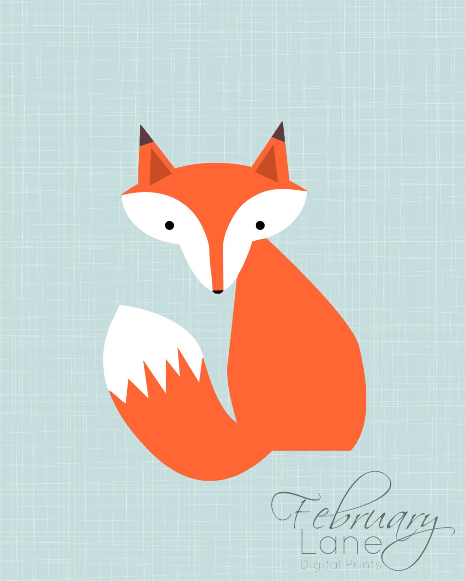 Nursery Wall Art Printable Fox Set of 3 8x10 Blue Instant - Etsy