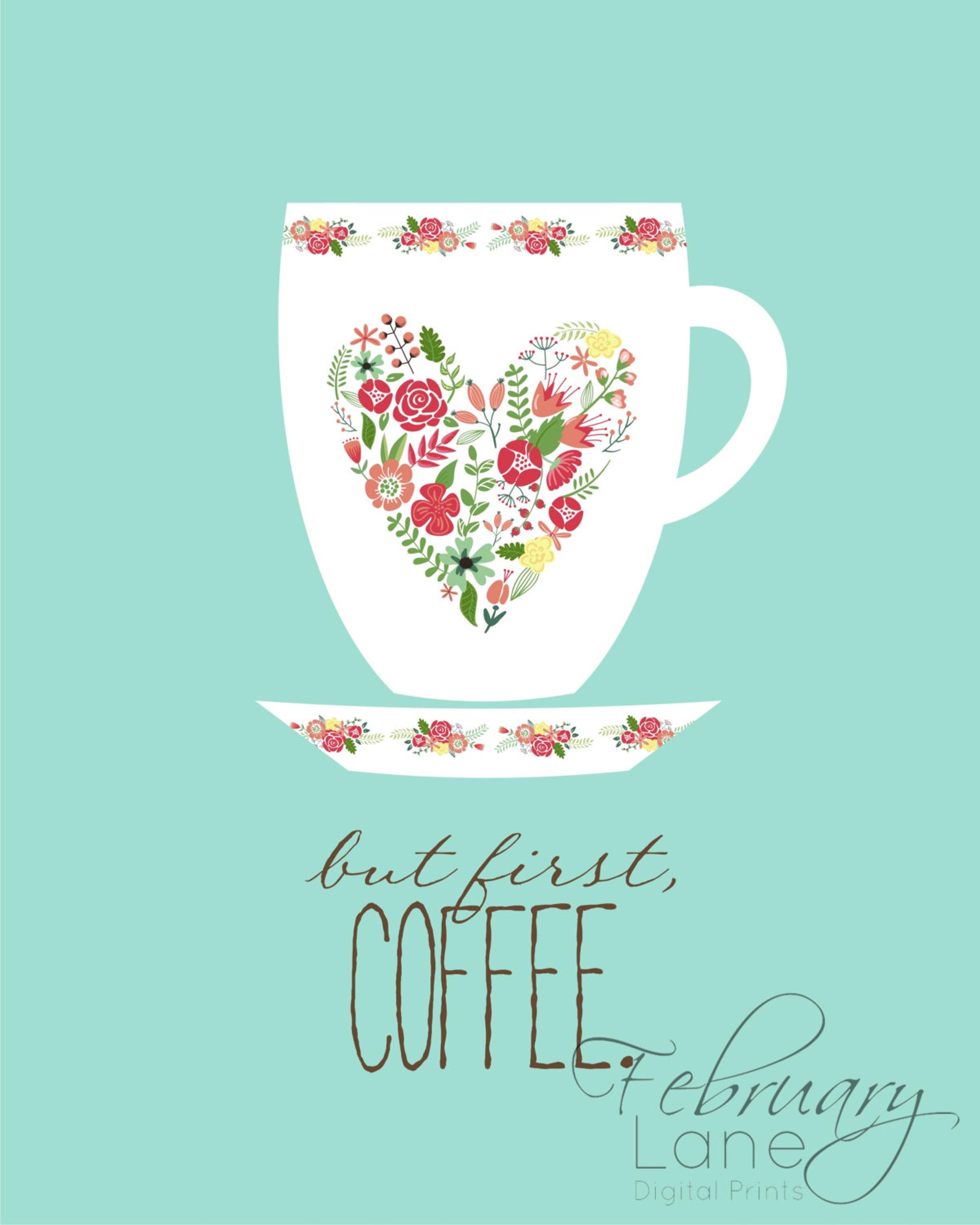 But First, Coffee Printable Wall Art Instant Download for Kitchen Cafe ...