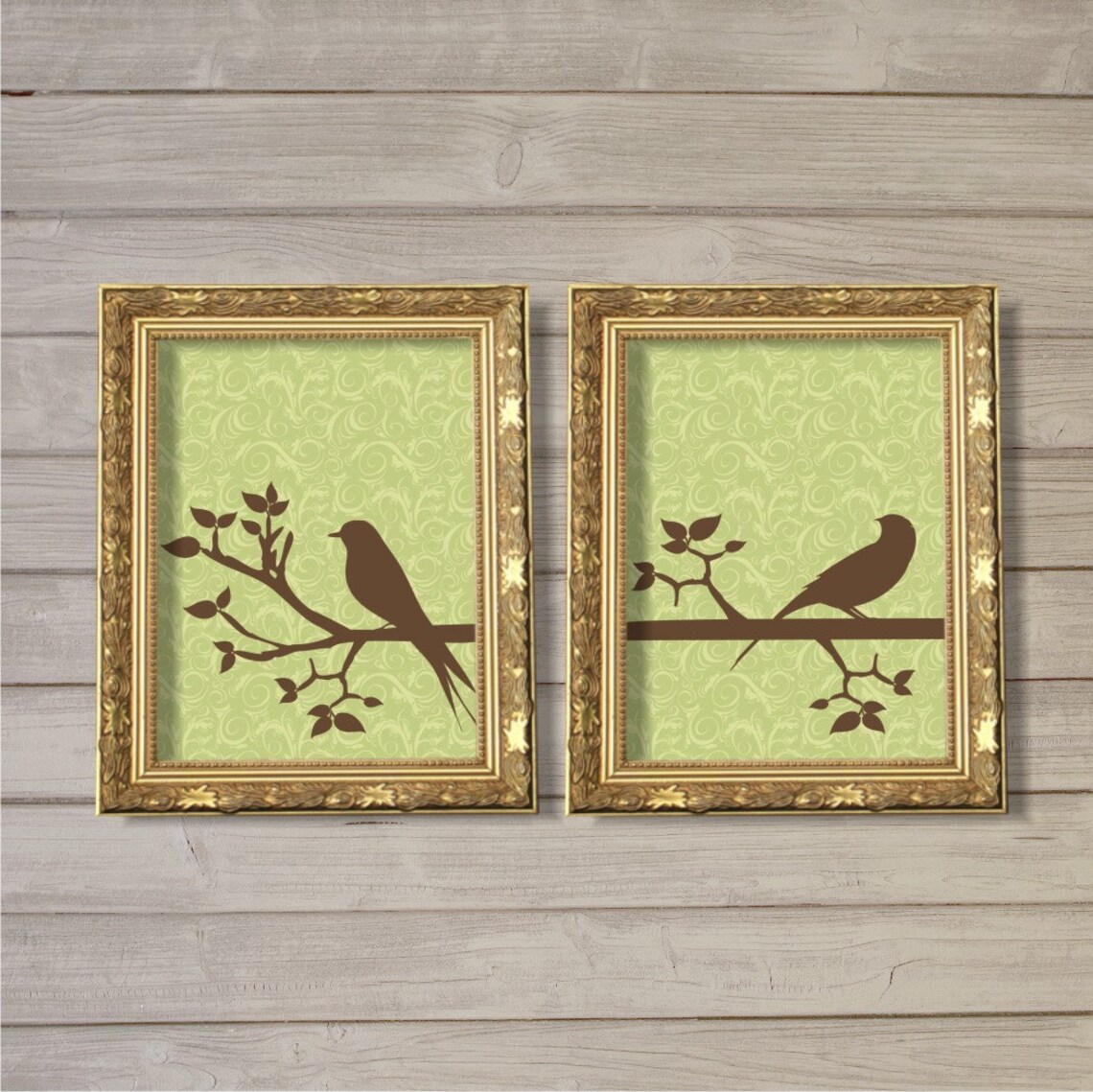 Birds on a Tree Branch - 8x10 - Digital Printable Poster, Flourish ...