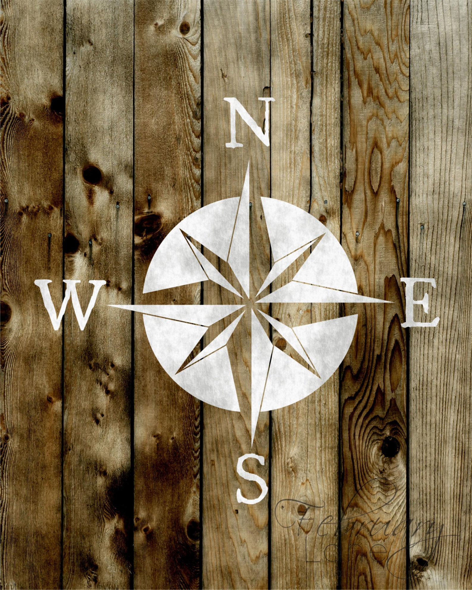 Rustic Compass Wooden Board Wall Art Printable 8x10 Instant Download ...